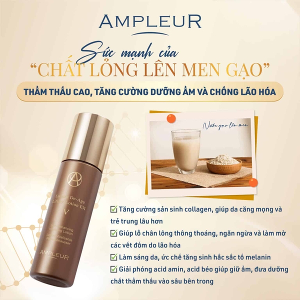 AMPLEUR LUXURY DE-AGE LIFTING LOTION EX V / NƯỚC HOA HỒNG CHỐNG LÃO HÓA