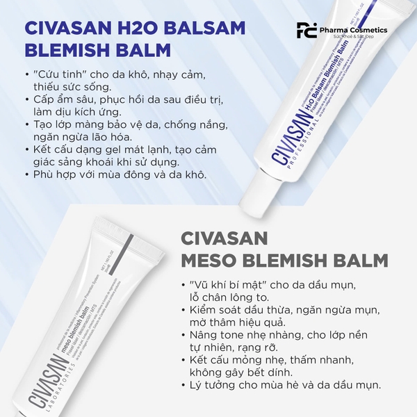 CIVASAN MESO BLEMISH BALM 35ML/ Kem dưỡng phục hồi, bảo vệ và che ...