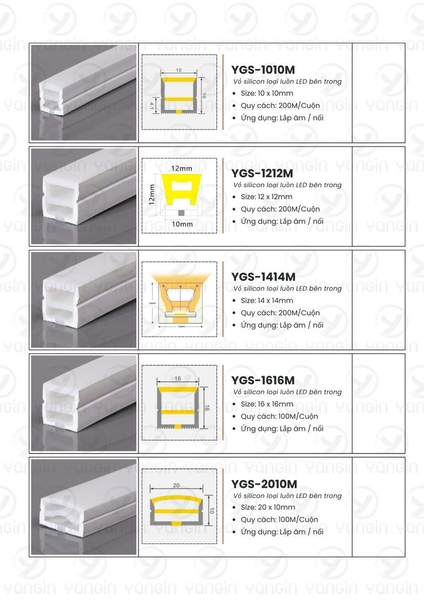 Bảng giá đèn LED silicon uốn cong