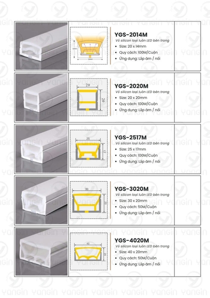 Bảng giá đèn LED silicon uốn cong