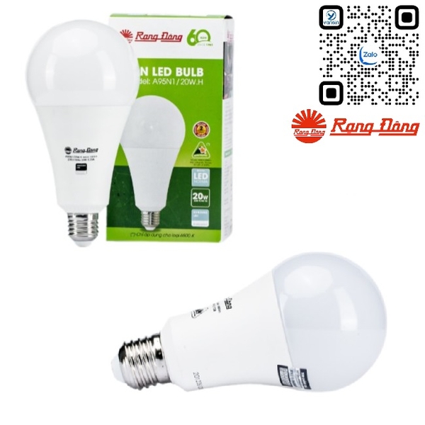 Bóng đèn led bulb 20W Rạng Đông A95N1/20W E27 3000K 6500K