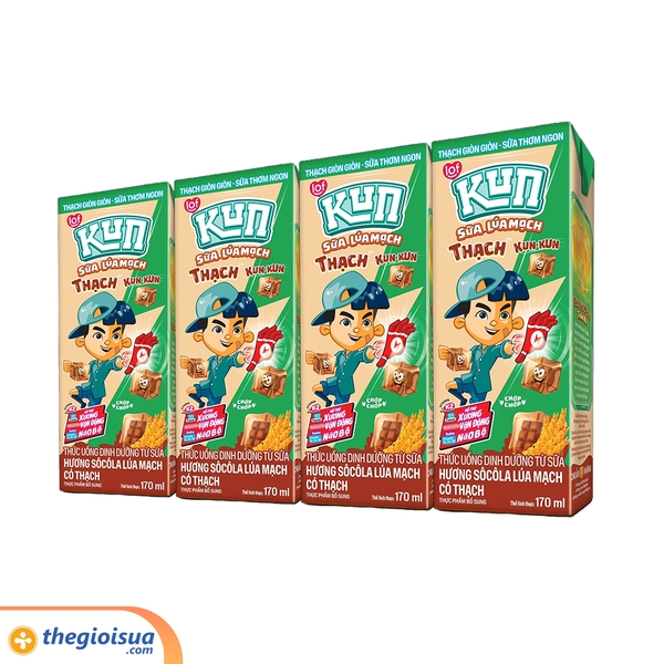 Kun Socola Lúa mạch có thạch 170ml