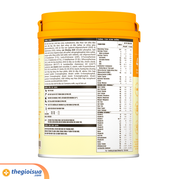 Sữa bột Optimum Gold 4 850g mẫu mới