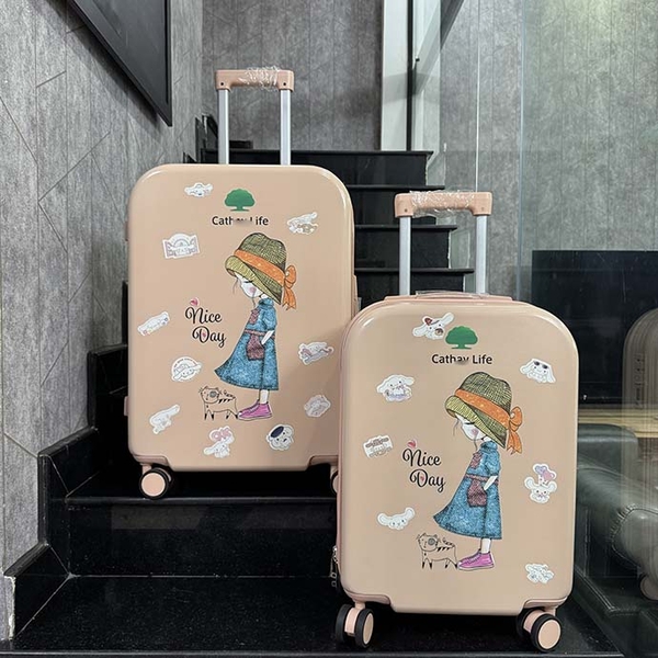 CT 387 - VALI CHIBI MÀU HỒNG IN LOGO - CÔNG TY TNHH QUÀ TẶNG AN AN