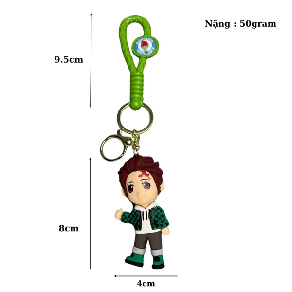 Móc Khóa Tanjiro - Dây móc dài : 9.5cm - Mô Hình Cao : 8cm - Nặng : 50gram - No Box : bọc túi ...