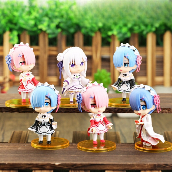 Mô Hình RE:ZERO bộ 6 nhân vật Rem chibi - Cao 10cm - nặng 300Gram ...