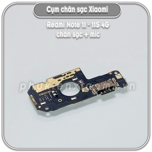 Cụm chân sạc + Mic Redmi Note 11 4G - Note 11S zin