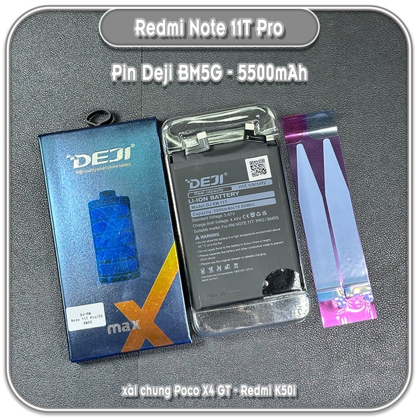 Thay pin Deji cho Redmi Note 12T Pro - Poco X4 GT. BM5G 5080mAh