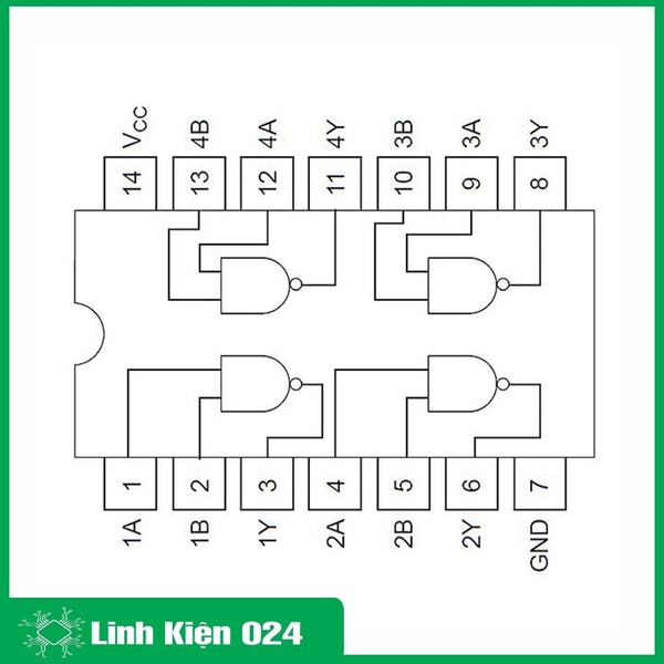 74LS00 Quad 2-input NAND Gate DIP14 (K9H15)