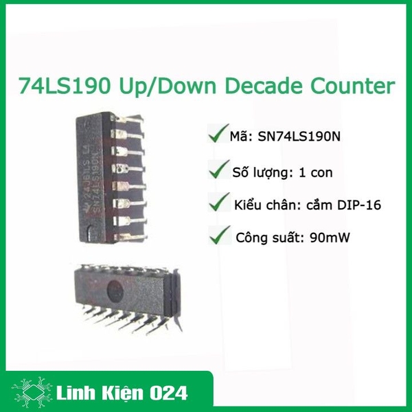 74LS190 Up/Down Decade Counter DIP16 (K9G10)