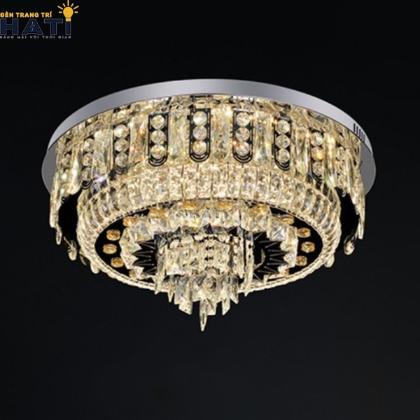 Đèn ốp trần pha lê tròn Annette