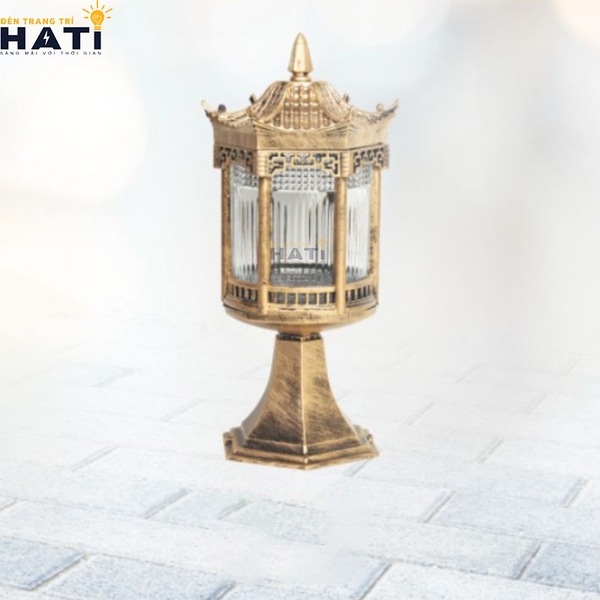 Đèn trụ cổng cao Densi màu vàng