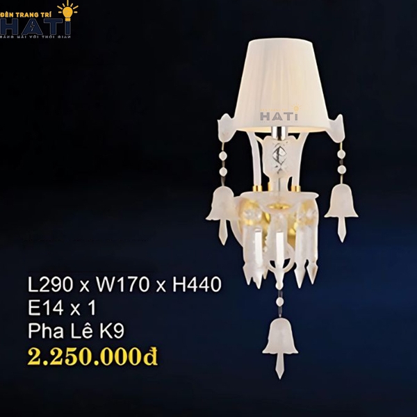 Đèn tường pha lê Slony 1 bóng