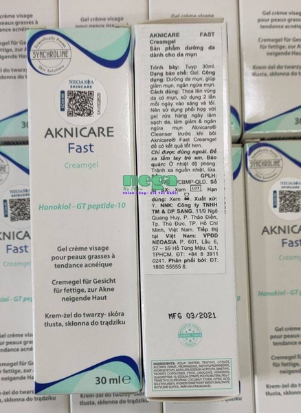 Aknicare Fast CreamGel 30ml Giá Bao Nhiêu? Mua Ở Đâu Chính Hãng? | Mỹ ...
