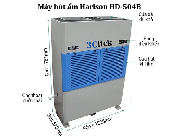 GD74.350 Máy hút ẩm Harison HD-504B - máy công nghiệp
