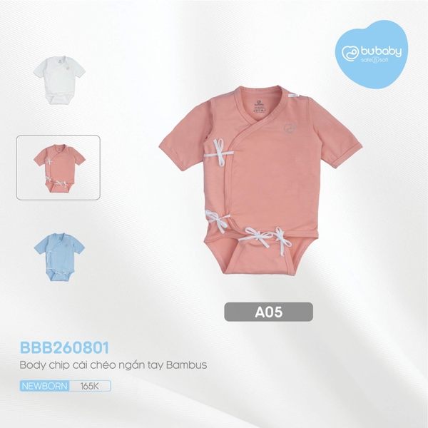 Body Chip Bu cài chéo ngắn tay chất liệu Bambus