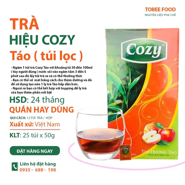 Trà Cozy Táo túi lọc - Nguyên liệu pha chế trà sữa, trà trái cây | Chợ ...