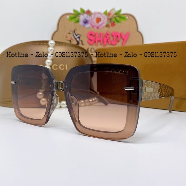 Mắt Kính Nữ Gucci 6781 Vuông Màu Trà Cao Cấp FullBox Hàng Hiệu Luxury