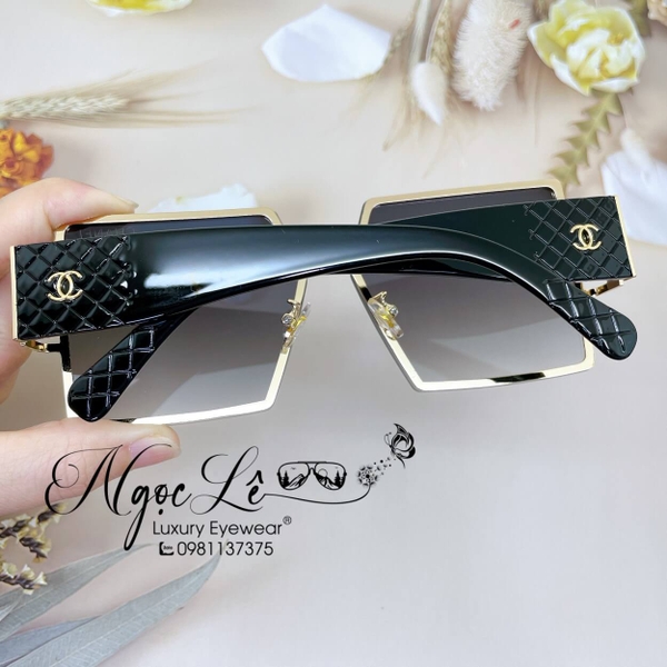 Mắt Kính Thời Trang Nữ - Kính Chanel Nữ Vuông Đen Khói Nâu Tràn Viền ...