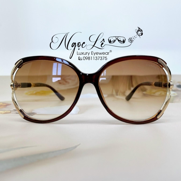 Mắt Kính Thời Trang Nữ - Kính Chanel Nữ Nâu Gọng Hoa Tròng Polarized ...