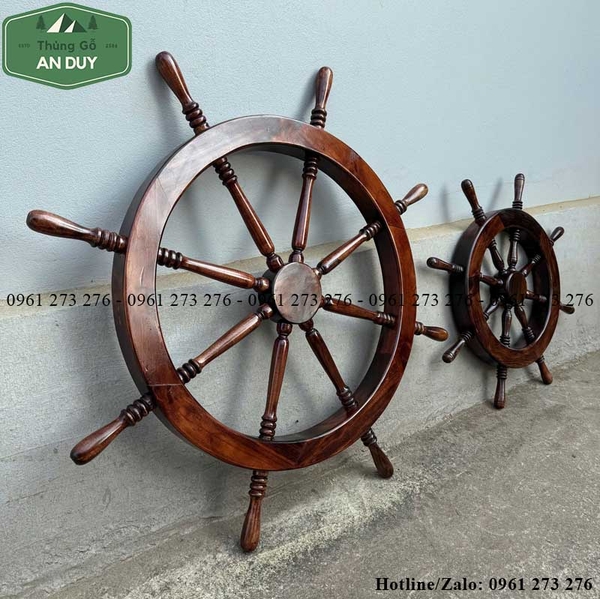 Bánh Lái Thuyền Trang Trí - Vô Lăng Lái Tàu Bằng Gỗ Cho Quán Bar