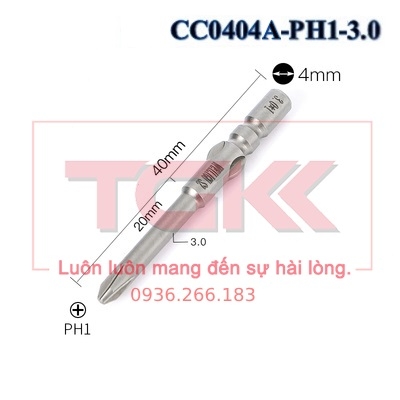 Đầu bắn vít + C0404A-4*40*3*20*PH1 Siêu thị ốc vít