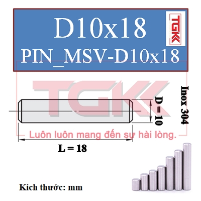 Chốt định vị đặc inox 304 D10 Siêu thị ốc vít