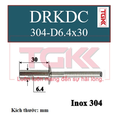 Đinh rút kín SUS304 đầu cầu D6.4x30 Siêu thị ốc vít