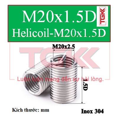 Ren cấy Helicoil inox 304 M20 Siêu thị ốc vít