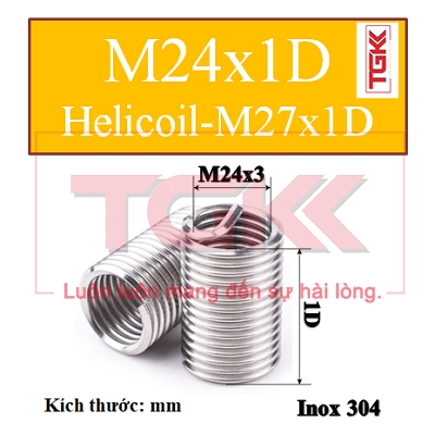Ren cấy Helicoil inox 304 M24 Siêu thị ốc vít