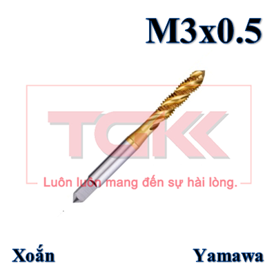 Taro inox xoắn vàng YAMAWA M3x0.5 Siêu thị ốc vít
