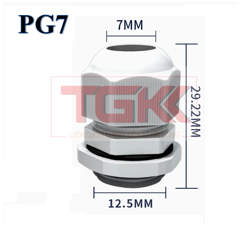 Ốc siết cáp nhựa trắng PG7 Siêu thị ốc vít