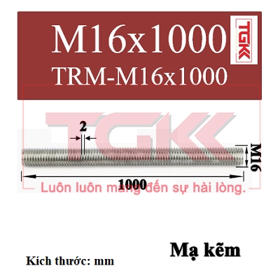 Thanh ren mạ M16x1m Siêu thị ốc vít