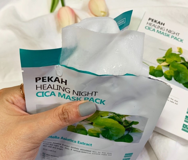 REVIEW MẶT NẠ KHÁNG KHUẨN TRỊ MỤN RAU MÁ PEKAH HEALING NIGHT CICA MASK ...