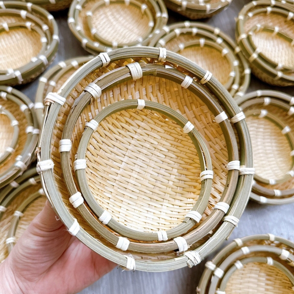 Rổ nhỏ decor đựng kẹo/ đồ trang trí - Rổ tre mini rá tre nhí