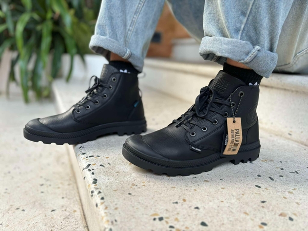 Giày Casual Chính Hãng - Palladium Leather Unisex Boots 'Black ...