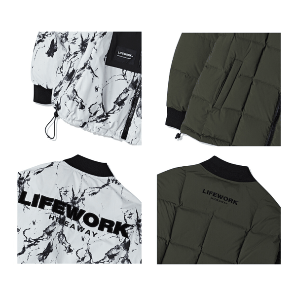 Áo Khoác Phao Life Work Hideaway Lông Vũ 'Green/White'