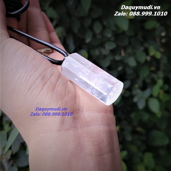 MẶT DÂY CHUYỀN BÁT GIÁC ĐÁ THẠCH ANH TRẮNG TỰ NHIÊN | ĐÁ QUÝ MUDI