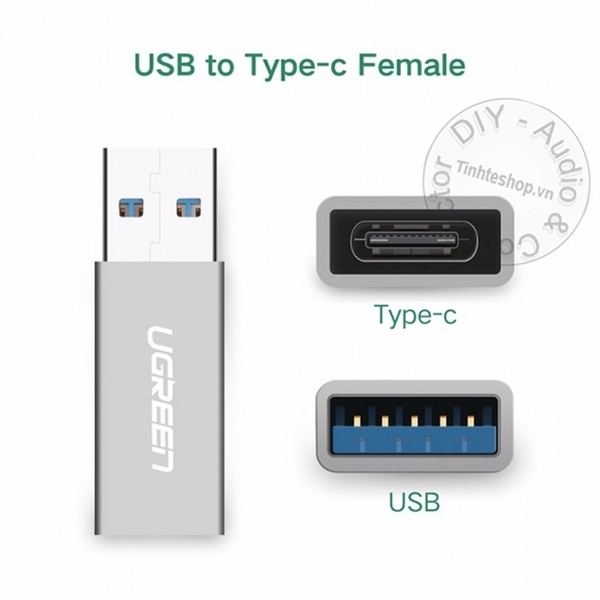USB 3.0 ra USB-C Ugreen 30705 - USB 3.0 AM to USB type-CF | Tinh Tế Shop