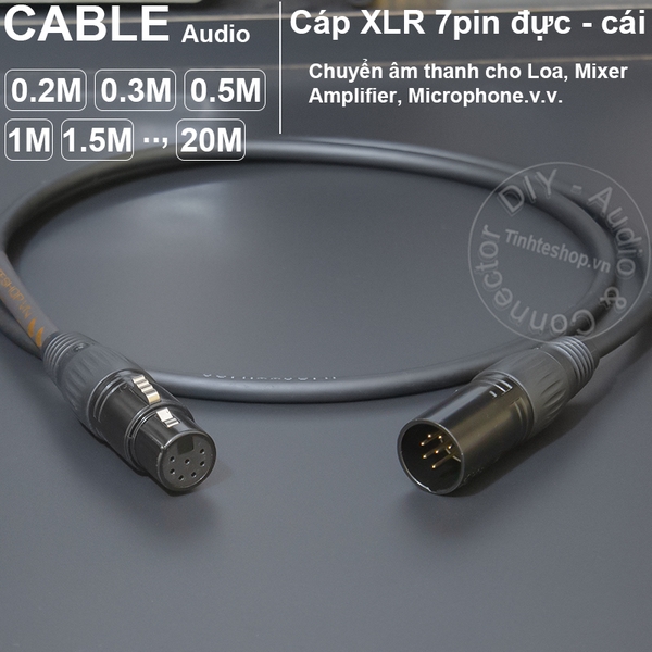 Cáp XLR 7 pin tho micro thu âm - 7pin XLR male to female cable | Tinh ...