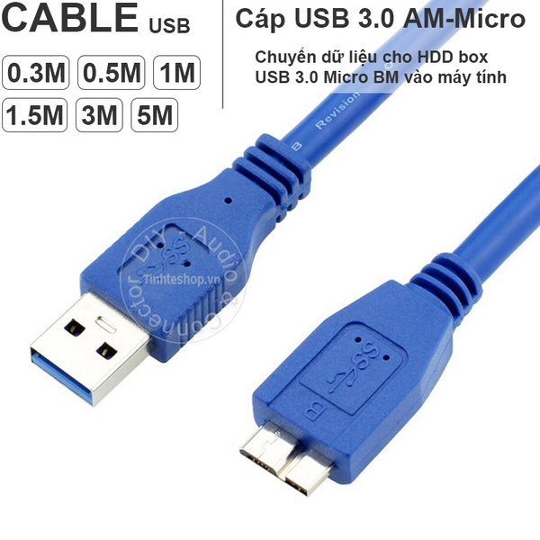 Dây USB 3.0 AM sang Micro BM - USB 3.0 type A male to Micro B male ...