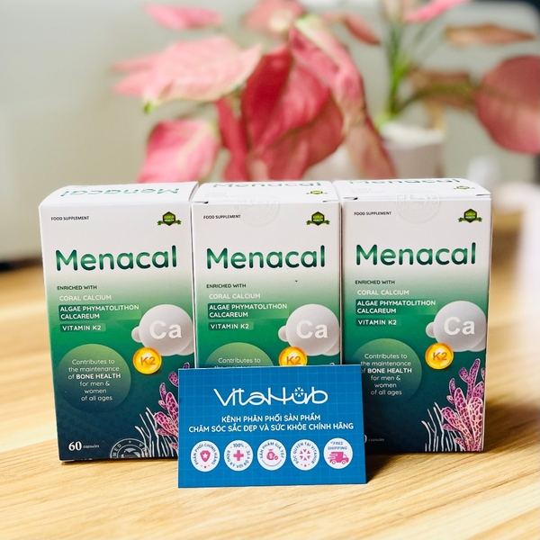 Viên uống bổ sung Canxi, vitamin K2 và D3 Aplicaps Menacal hộp 60 viên