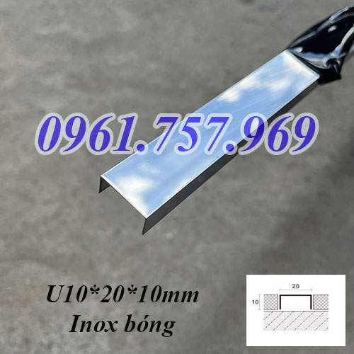 Nẹp inox U20, nẹp U20 inox, nẹp U mạ PVD, nẹp U20 inox 304 Nẹp Kim Loại 969
