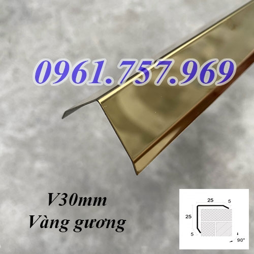 Nẹp v30 inox 304, nẹp inox V30, V30 inox 304, nẹp V inox Nẹp Kim Loại 969