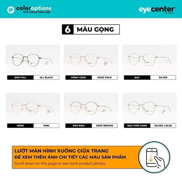 [K33]Gọng kính cận nữ chính hãng EYECENTER kim loại chống gỉ nhiều màu ...