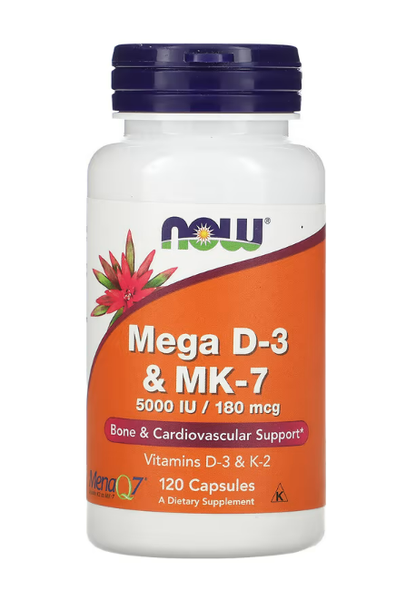 Now Foods Mega D3 5000iu & MK7 180mcg Supps24h