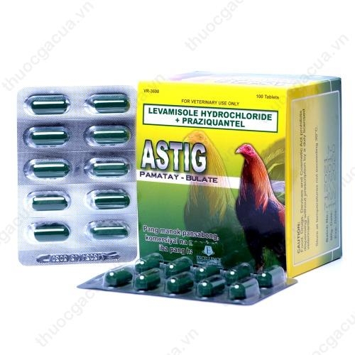ASTIG Hộp 100 viên - Thuốc Sổ Lãi Cho Gà | Thuốc Gà Cựa