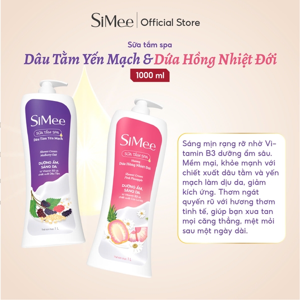 Sữa tắm Spa SiMee 1L | Làm sạch - Dưỡng trắng – Dưỡng ẩm
