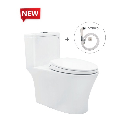 Bồn cầu 1 khối Viglacera V63 + Xịt VG826 + Van VG853
