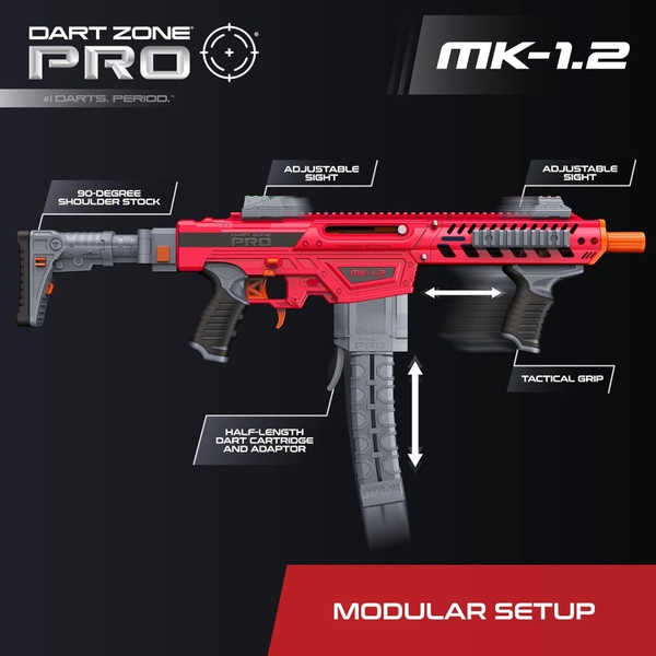 DART ZONE Pro-Series MK-1.2 - 200 FPS Foam Blaster for Adults & Teens ...